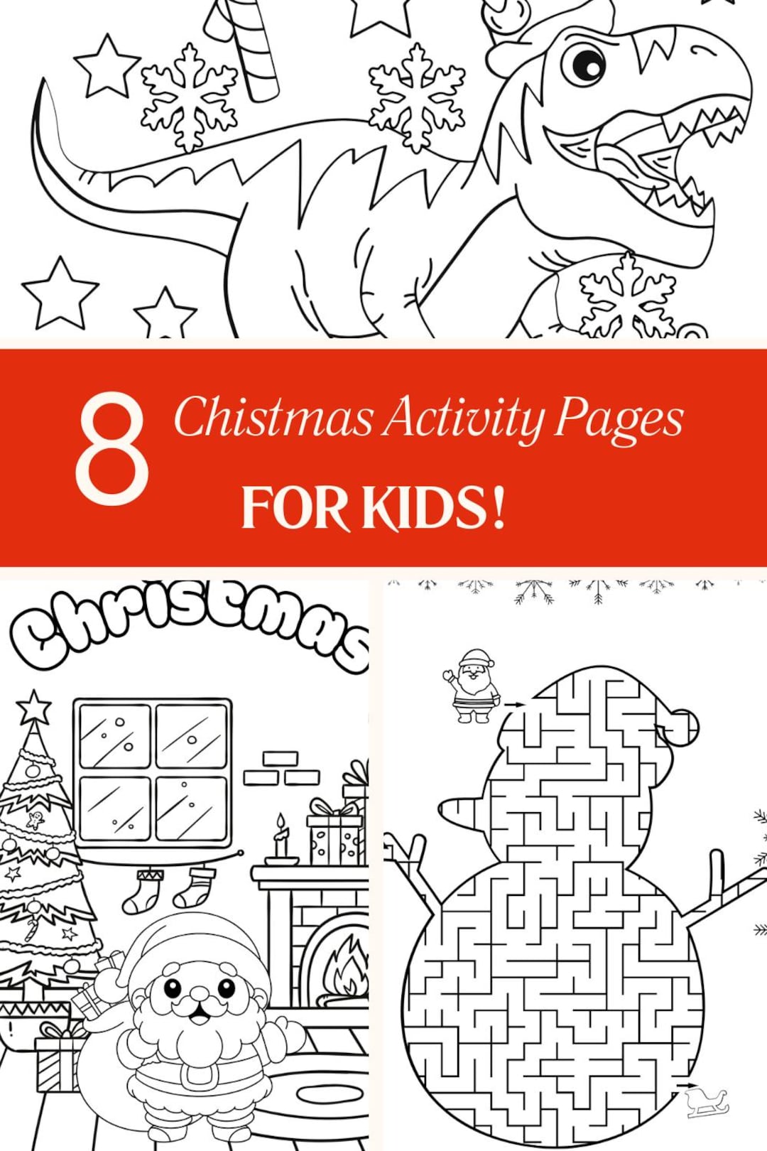 Kids Color Pages, Christmas, Coloring, Activities - Etsy