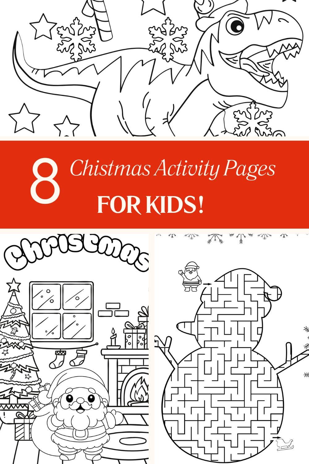 Kids Color Pages, Christmas, Coloring, Activities - Etsy