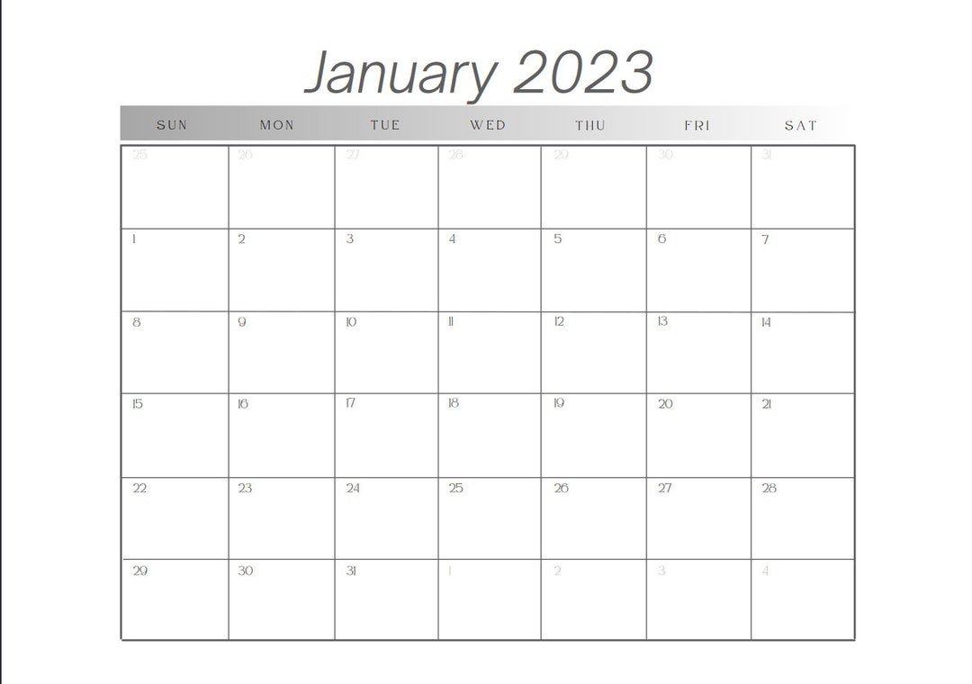 Minimalist Monthly Calendar 2023, Printable and Digital Version - Etsy