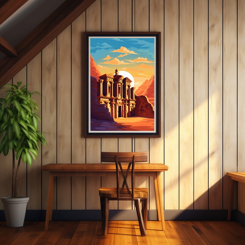 Petra, Jordan, Wonders of the World Travel Posters, Travel Print ...