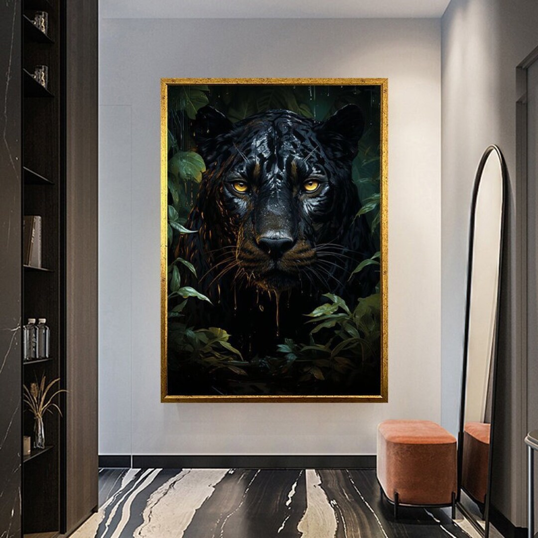 Black Panther Canvas Wall Art, Black Panther Canvas Print, Panther ...