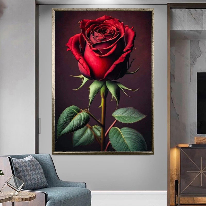Red Rose Wall Decor Red Rose Canvas Print Red Rose Close up - Etsy