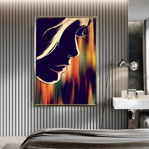 Woman Canvas Wall Art , Abstract Woman Canvas Paint , Colorful Woman ...