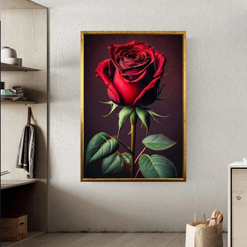 Red Rose Wall Decor Red Rose Canvas Print Red Rose Close up - Etsy