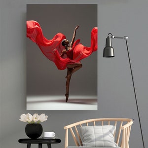 African American Woman Dancer Canvas Print, Black Ballerina Art Canvas Wall Art, Wall Art ...