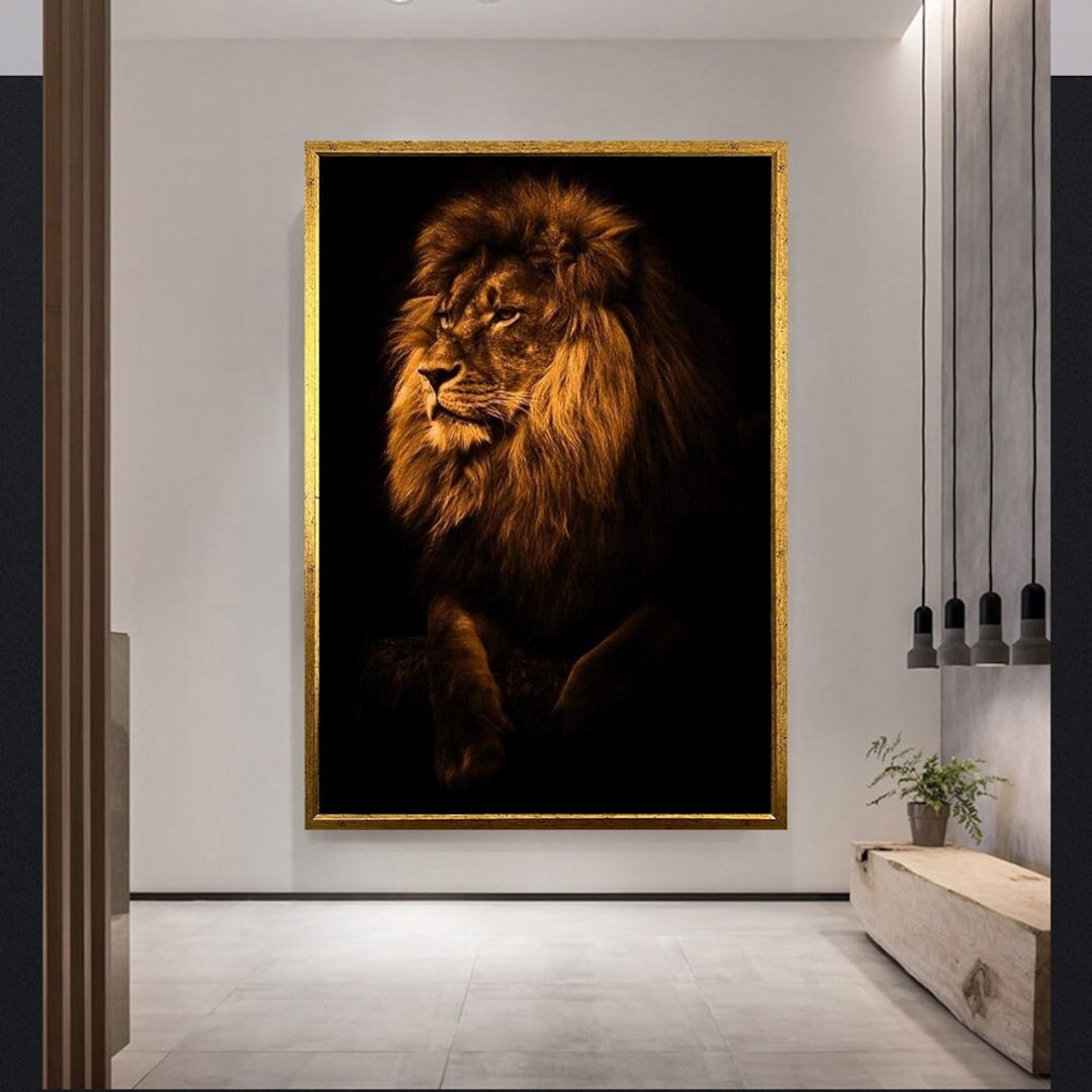 Lion Canvas Wall Art, Lion Canvas Print, Wall Art Home Decor, Ready-to ...