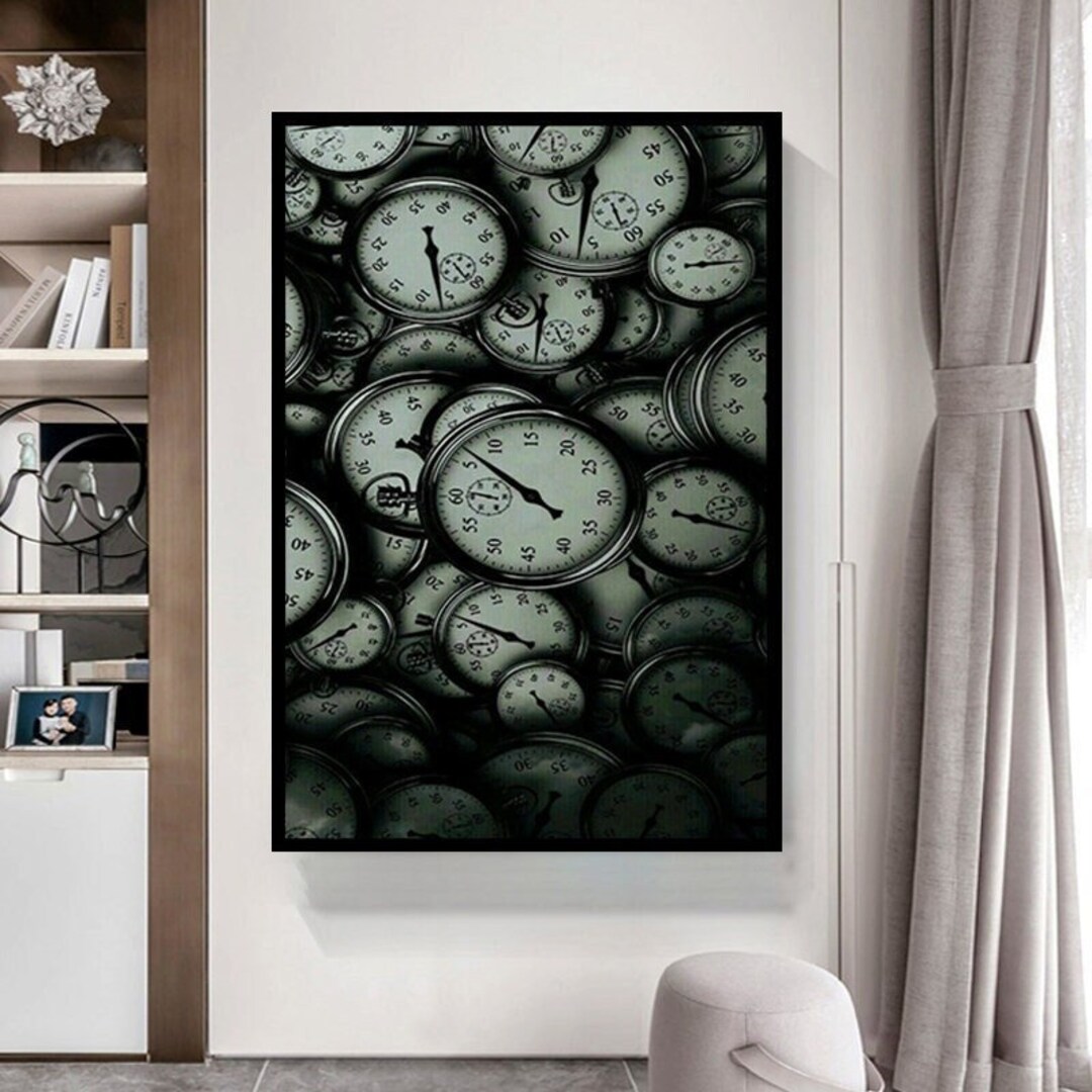 Large Vintage Clocks Canvas Wall Art, Clock Hands Wall Art,clocks Old ...