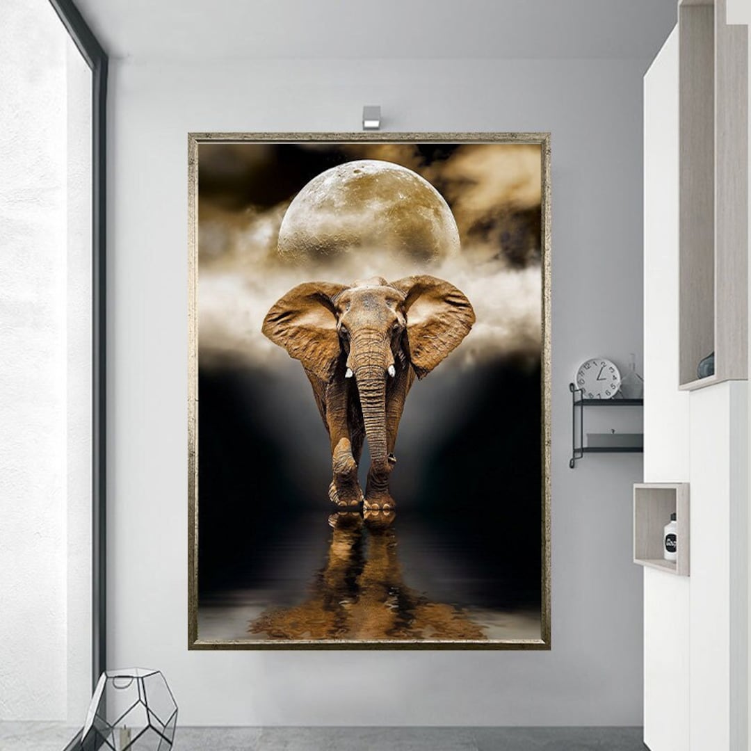 Elephant Wall Art, Elephant Canvas, Elephant Poster, Elephant Photo ...