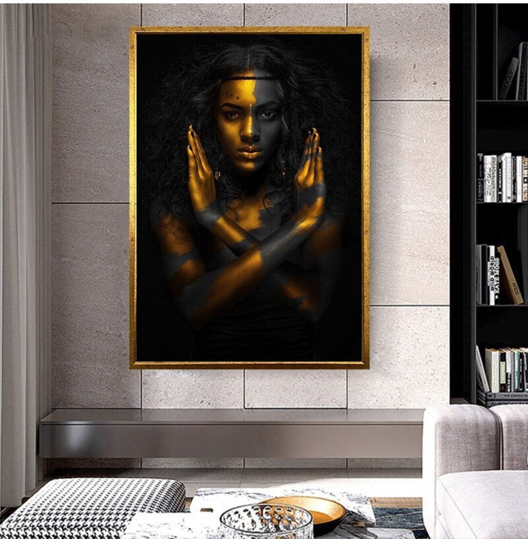 African Woman Wall Art ,african Woman Canvas Print,african American Home Decor ,african Wall ...