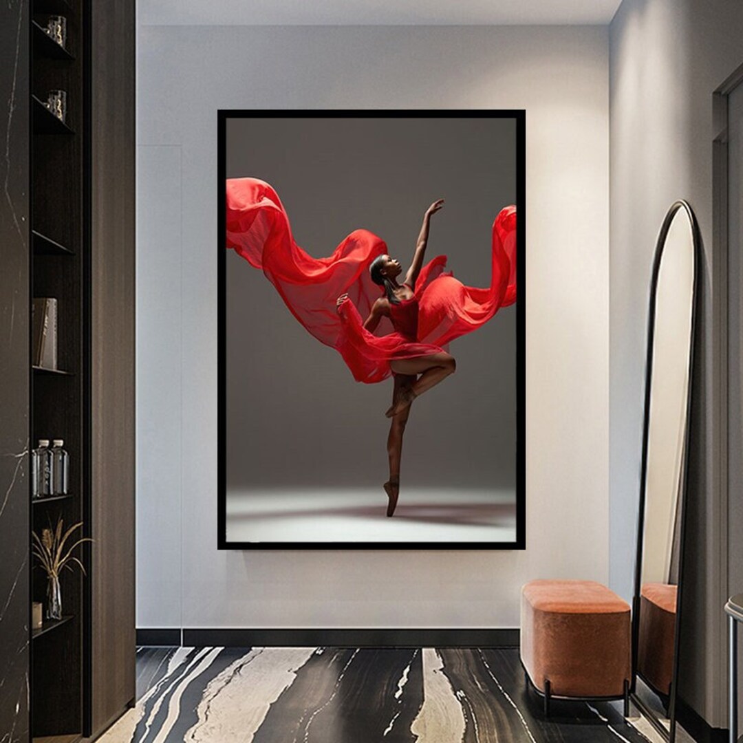 African American Woman Dancer Canvas Print, Black Ballerina Art Canvas Wall Art, Wall Art ...