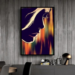 Woman Canvas Wall Art , Abstract Woman Canvas Paint , Colorful Woman ...