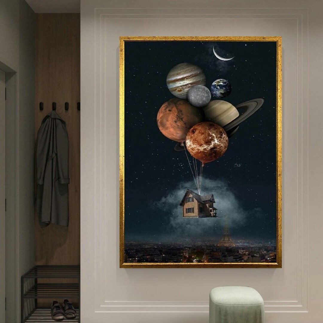 Flying Planets Wall Art , Planet Wall Art , Planet Canvas Wall Art ...