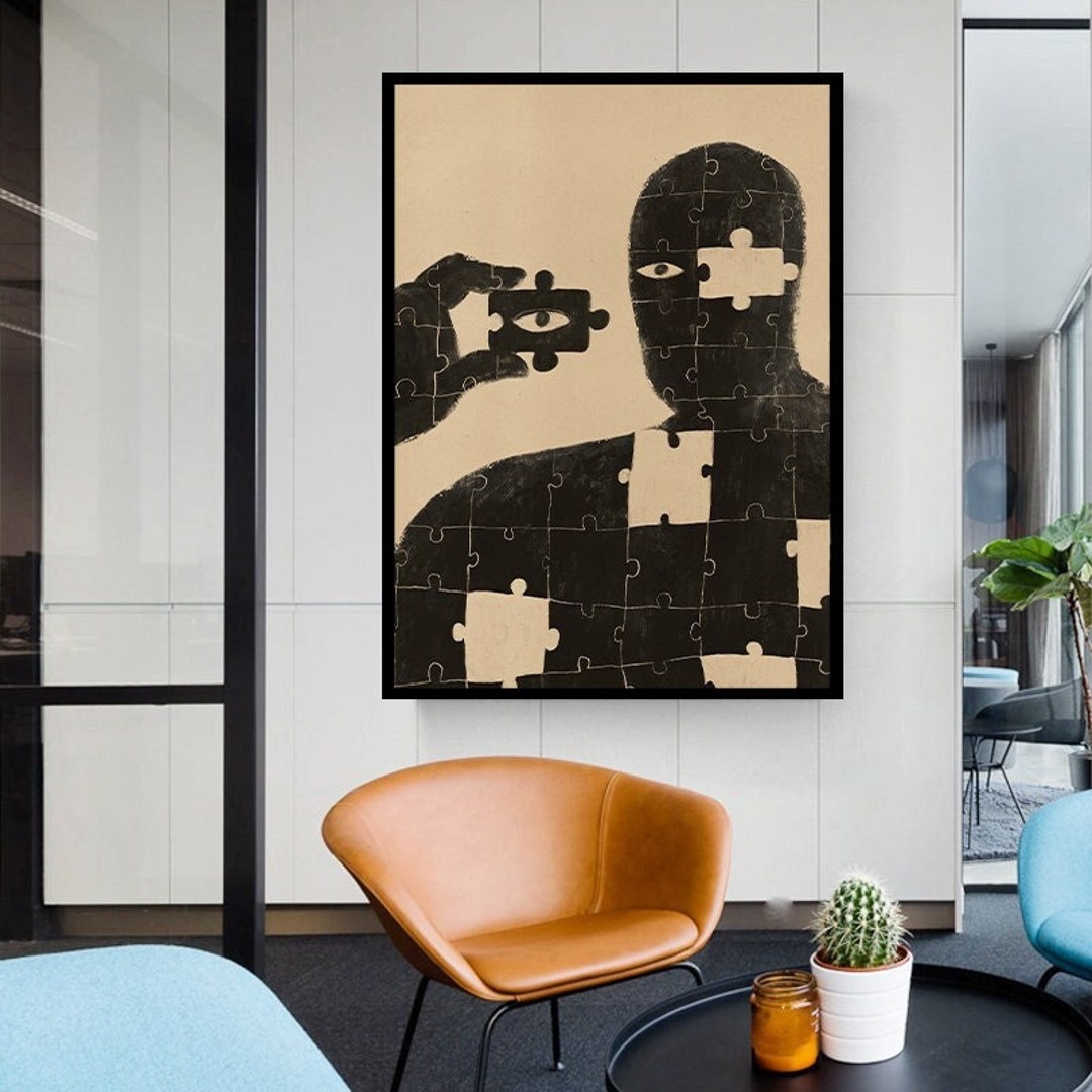Puzzle Man Canvas Print Graffiti Man Head Canvas Wall Art - Etsy