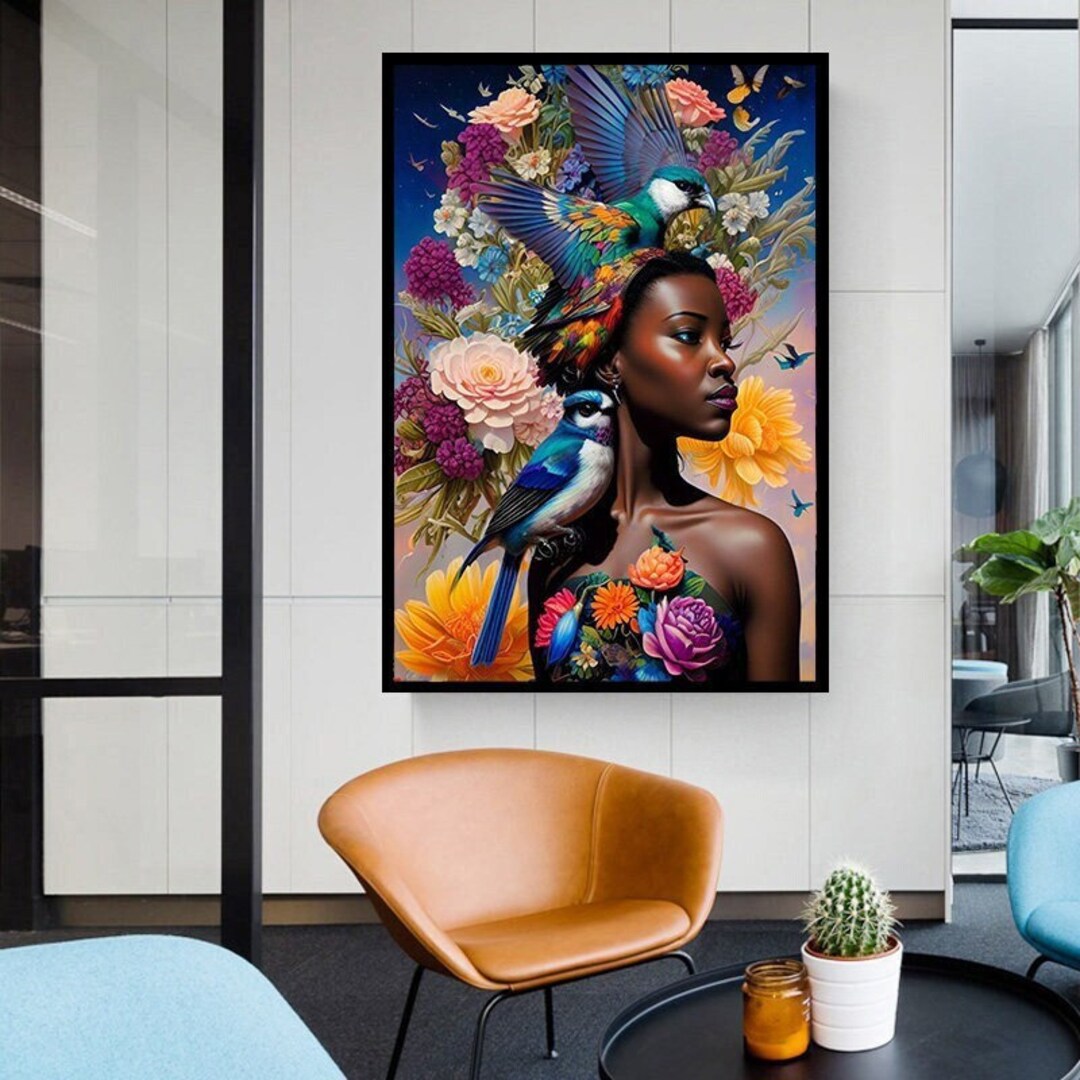 African Woman Wall Art /african Woman Canvas Print / African American Home Decor /african Wall ...