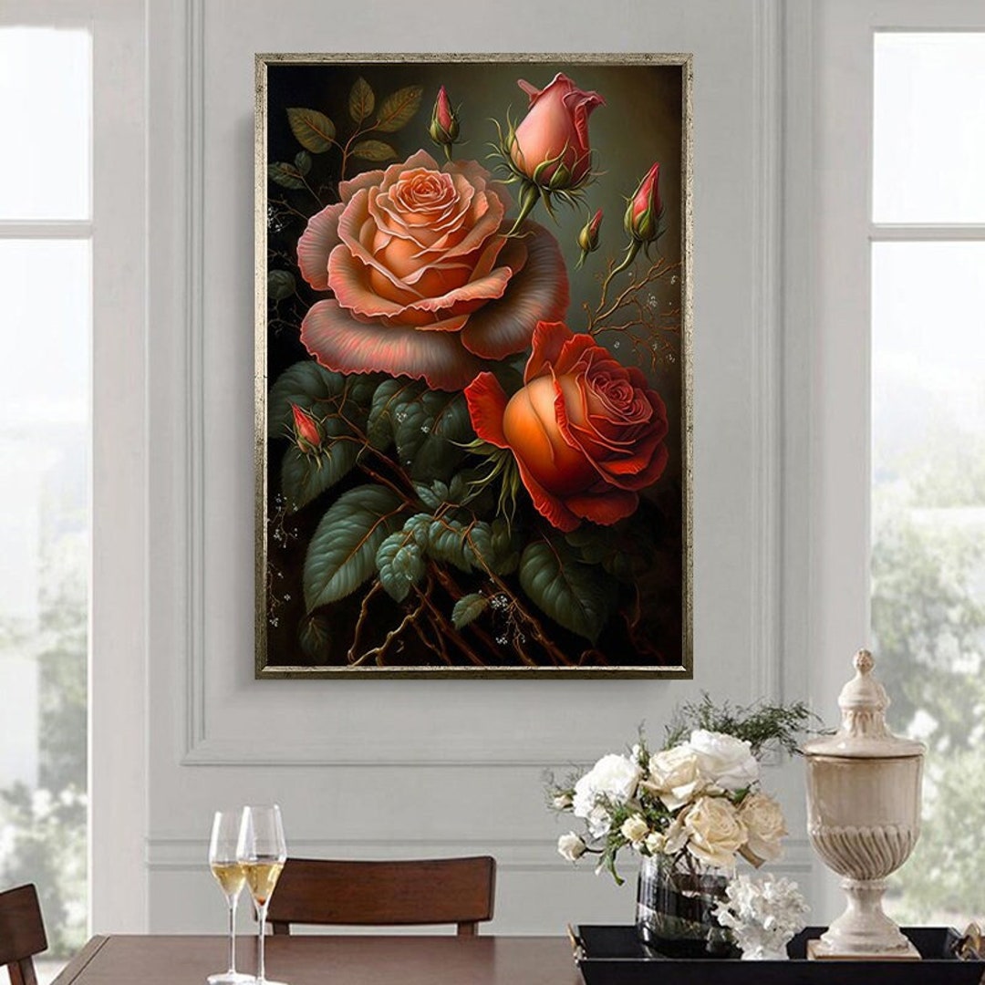 Red Rose Wall Decor, Red Rose Canvas Print, Red Rose Close up Wall ...