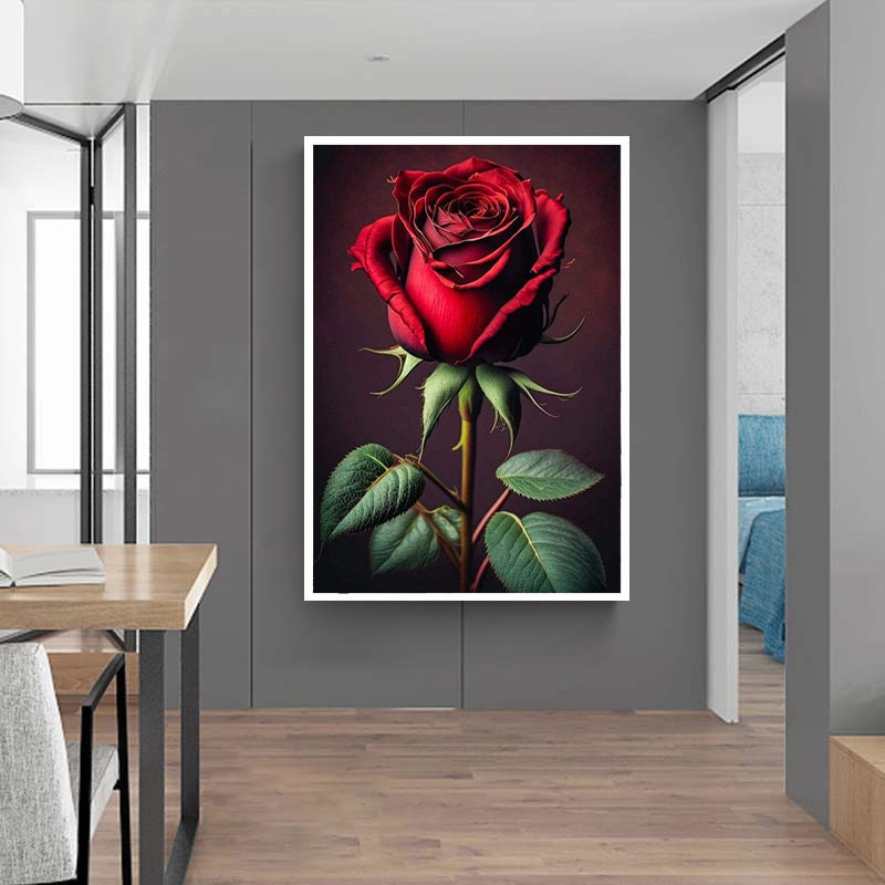 Red Rose Wall Decor Red Rose Canvas Print Red Rose Close up - Etsy