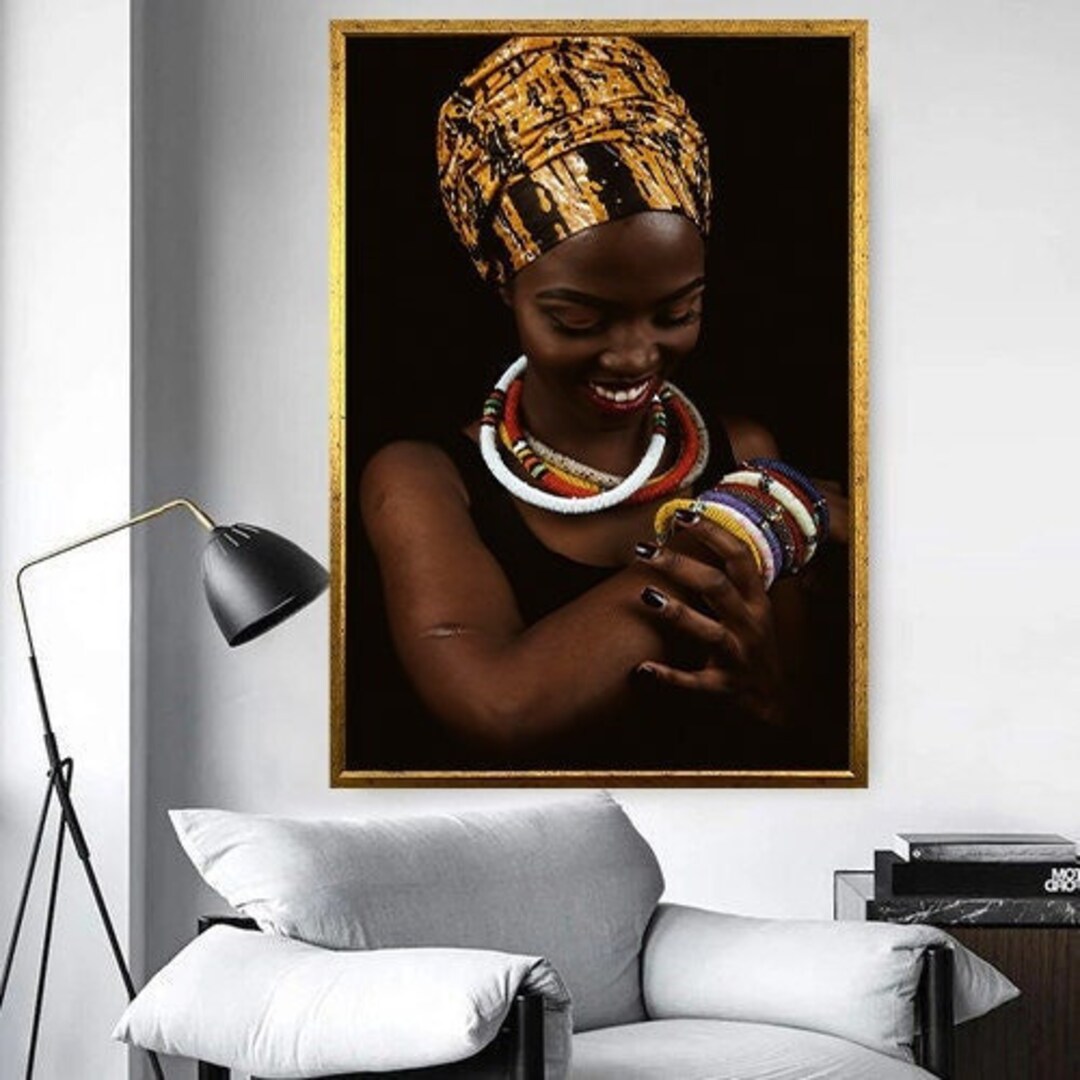 African Woman Wall Art ,african Woman Canvas Print,african American Home Decor ,african Wall ...