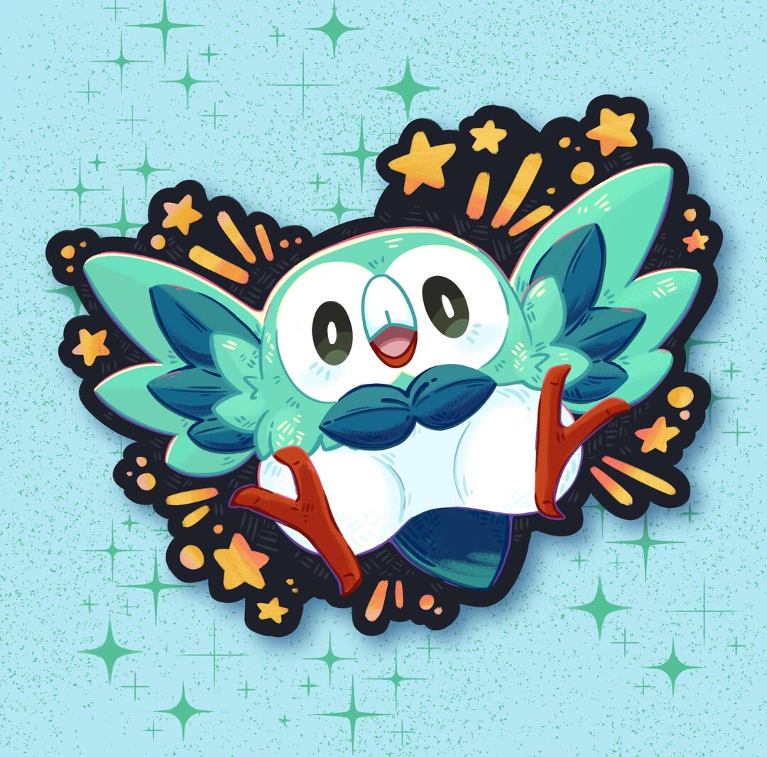 Shiny Rowlet Peekaboo Matte Vinyl Sticker - Etsy