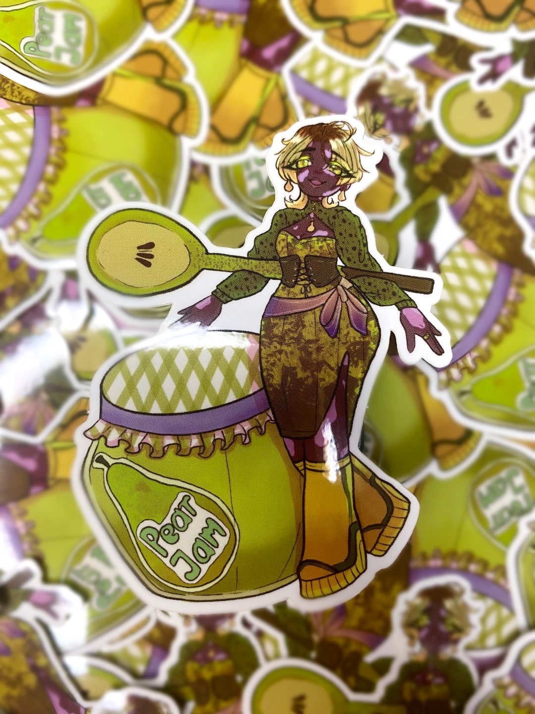 Pear Anime Girl/ Vinyl Glossy Sticker, Anime Cute - Etsy