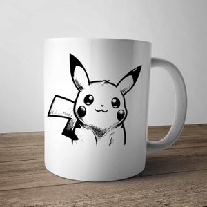 Cute Animal SVG Outline, Hand Drawn Pika SVG, Pokemon PNG, Sublimation ...