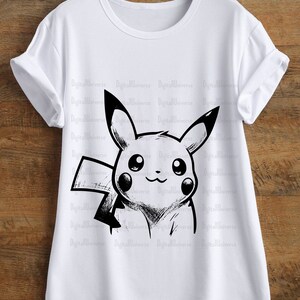 Cute Animal SVG Outline, Hand Drawn Pika SVG, Pokemon PNG, Sublimation ...