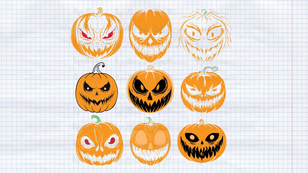 Scary Pumpkin SVG for Cricut Scary Halloween SVG Pumpkin - Etsy