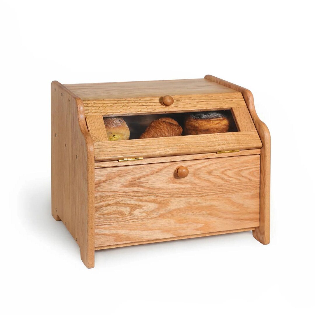 Bread Box, Wooden Bread Box, Oak Bread Box, Walnut Farmhouse Bread Box ...
