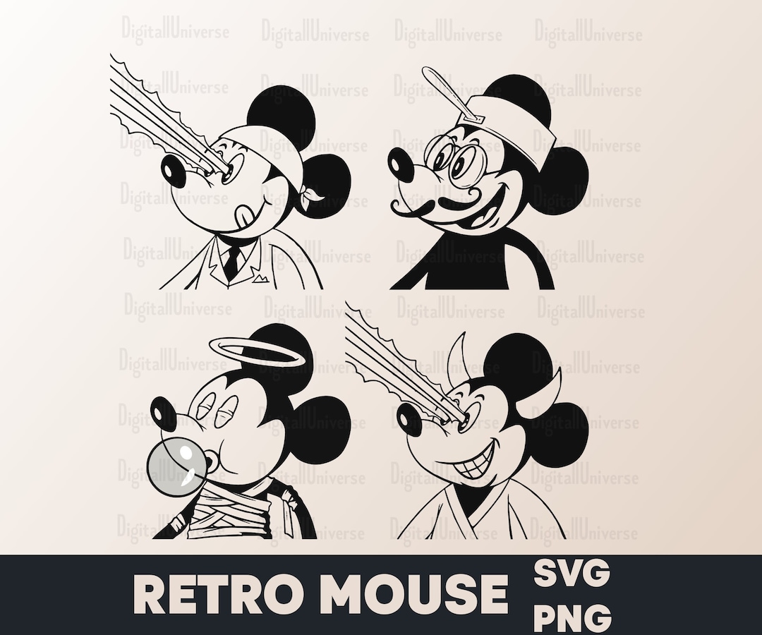 Retro Mouse Svg, Mouse SVG Bundle, Mouse PNG, Mouse Svg Files, Mouse ...