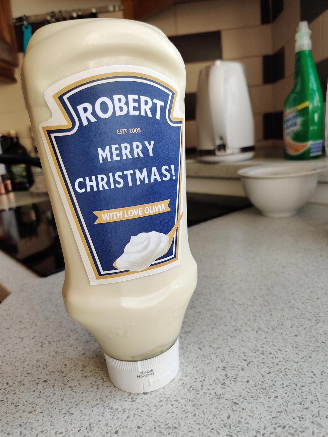 Personalised Mayonnaise Label, Mayo Sticker, Christmas Gift for Him ...