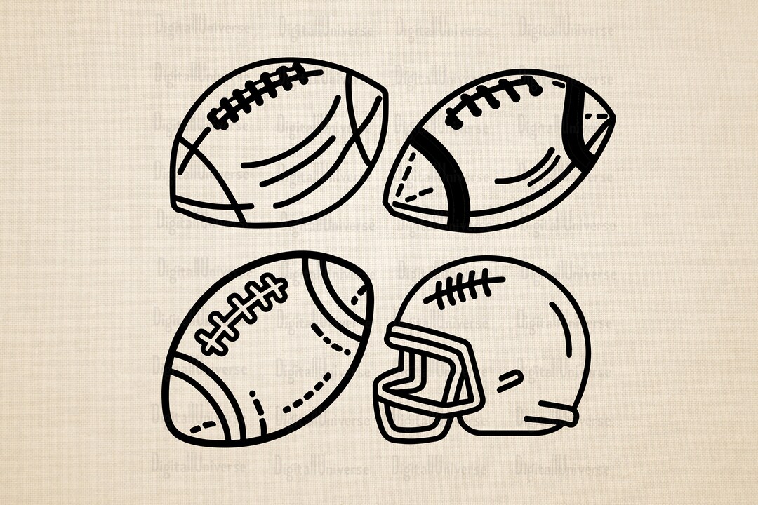 Football Svg Bundle, Football Silhouette, Football PNG, Football Cut ...