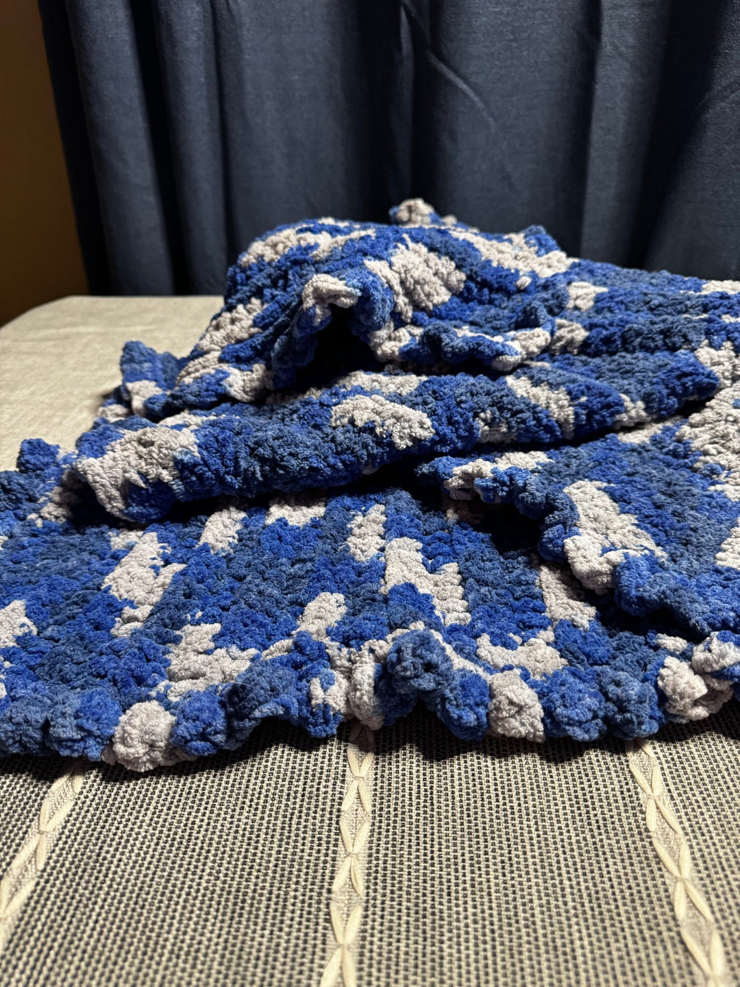 Small Blue/gray Throw - Etsy