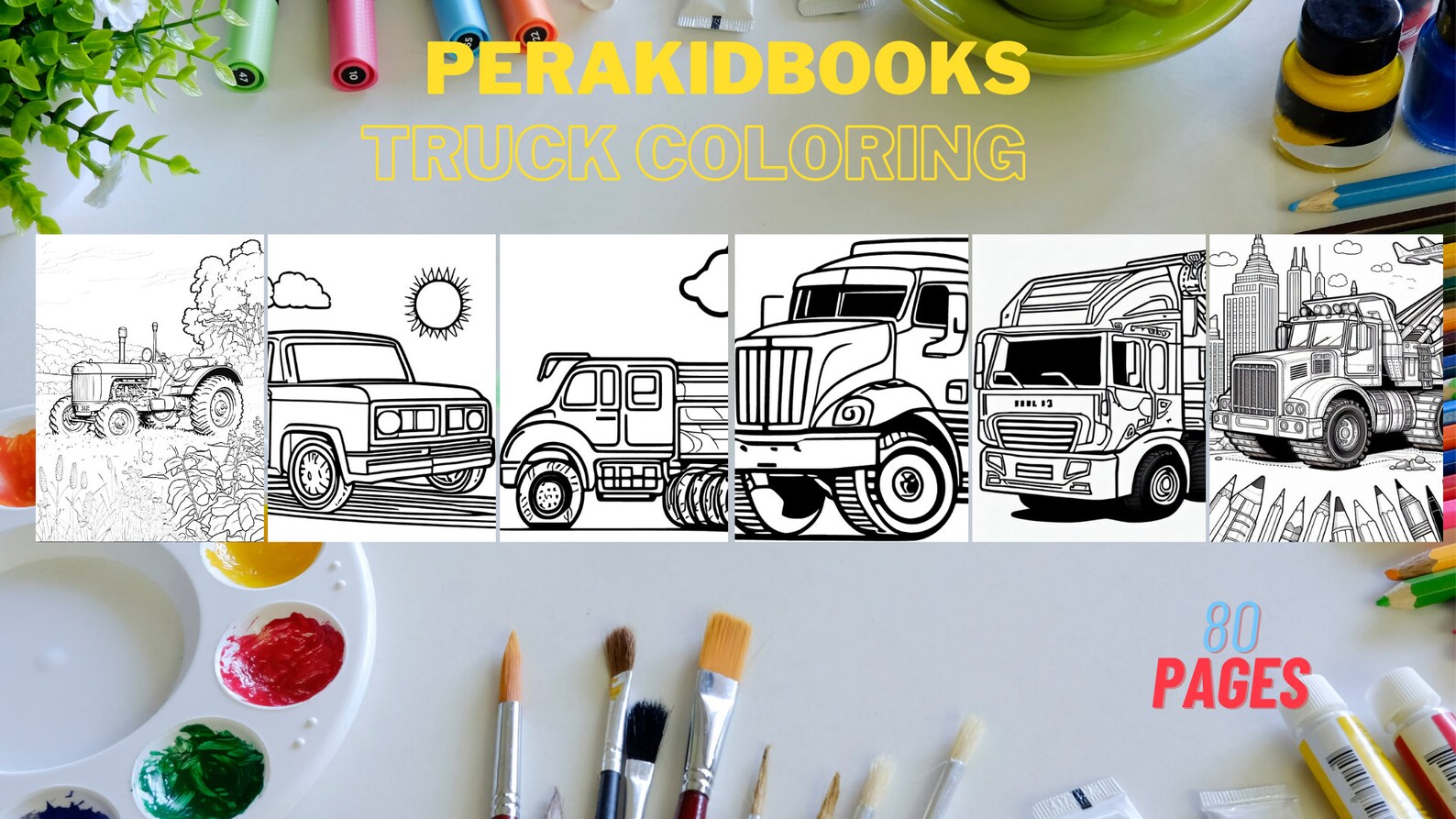 Construction Coloring Pages for Kids, Truck Coloring Book, Printable ...