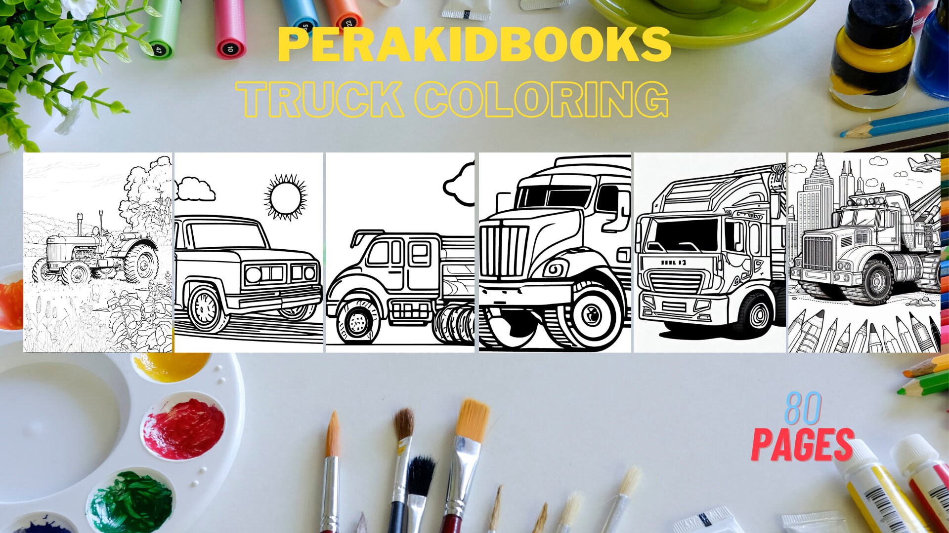 Construction Coloring Pages for Kids, Truck Coloring Book, Printable ...