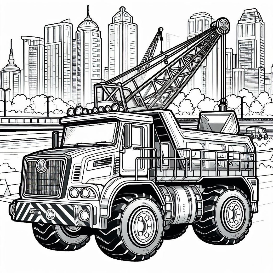 Construction Coloring Pages for Kids, Truck Coloring Book, Printable ...