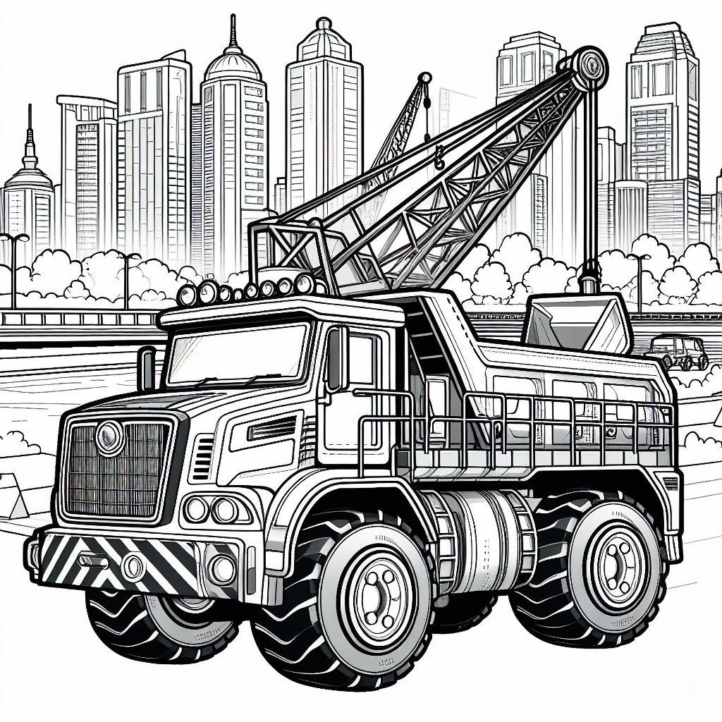 Construction Coloring Pages for Kids, Truck Coloring Book, Printable ...
