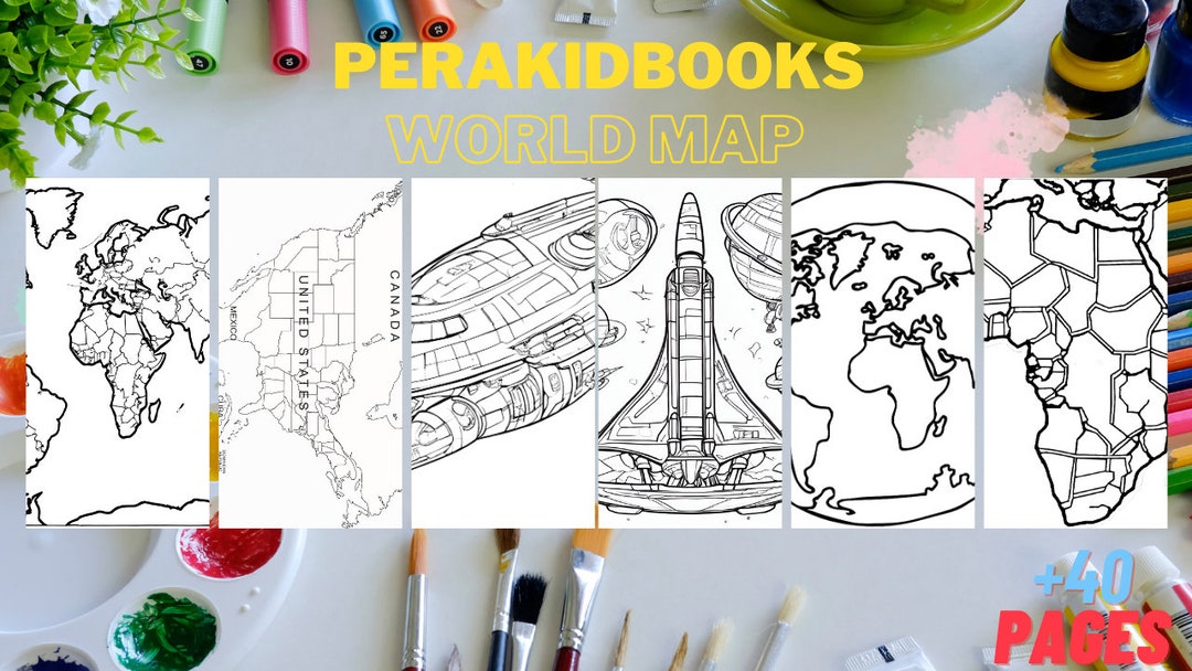 World Map and Coloring Page Printable World Maps, Printable Continents ...
