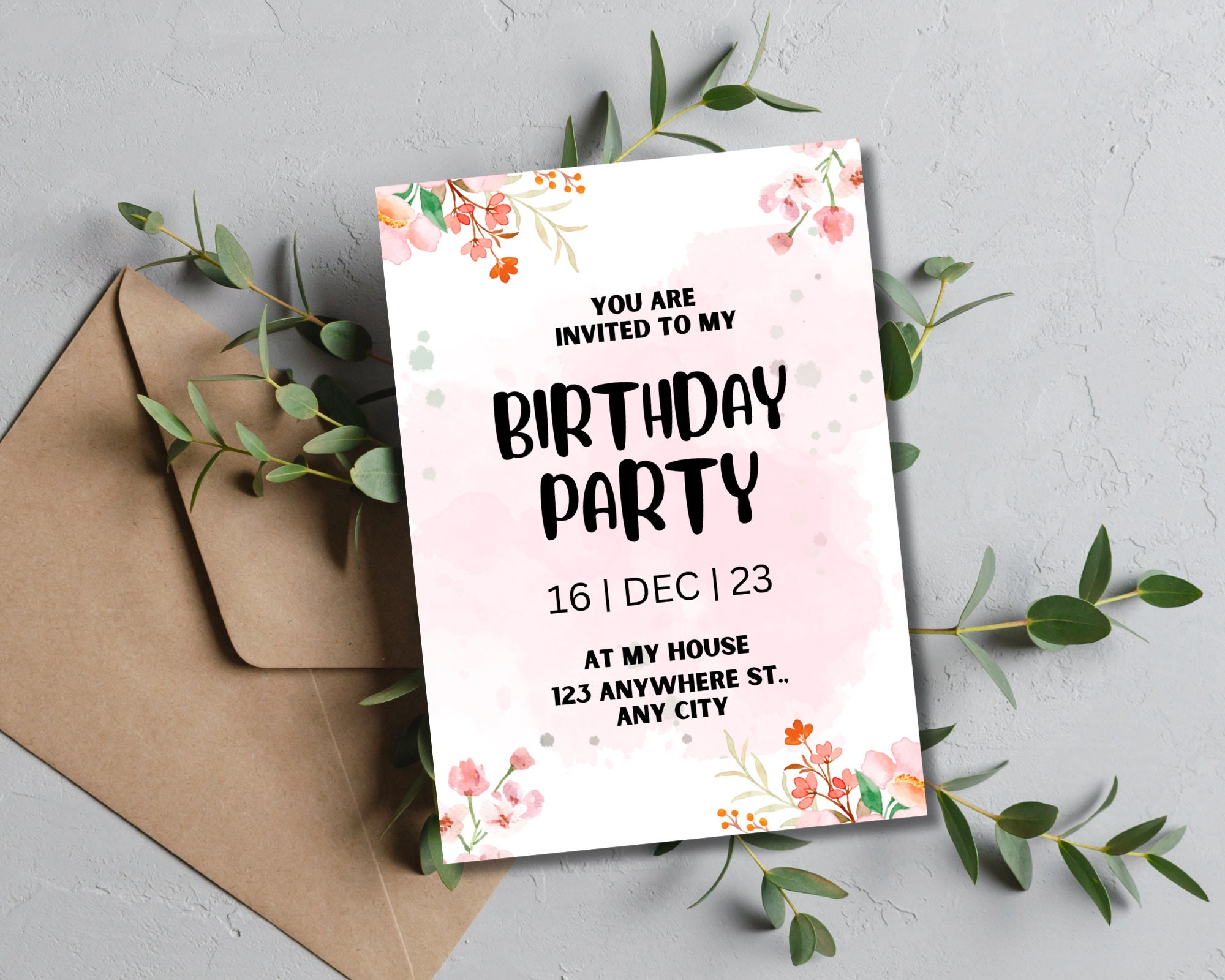 Editable Birthday Invitation Card , Birthday Invites, Printable ...