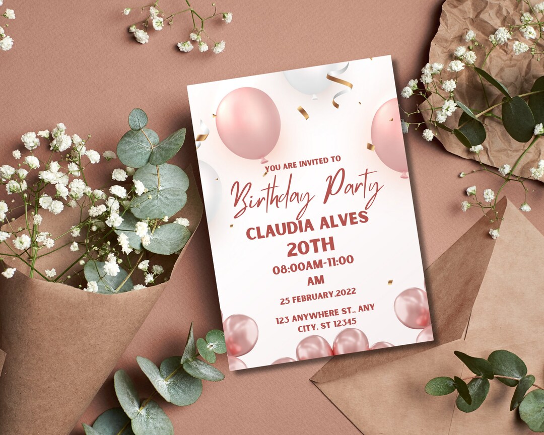 Editable Birthday Invitation Card , Birthday Invites, Printable ...