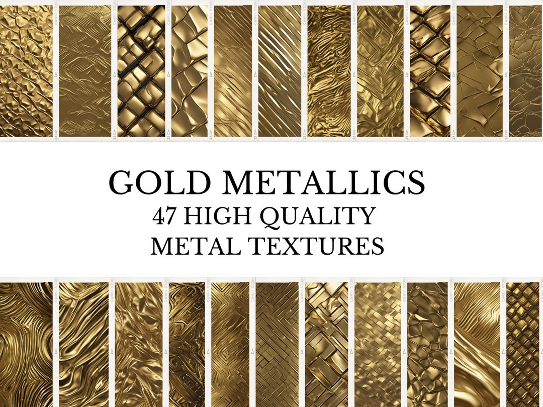 Gold Metal Textured Digital Papers: Metallic Backgrounds (digital ...