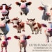 Cute Cows Clip Art Bundle, Transparent PNG Set of 20 Funny Cows ...