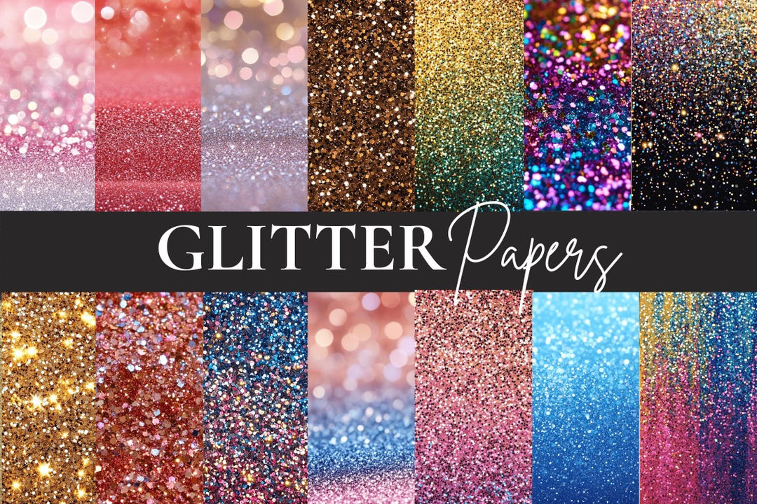 35 Glitter Digital Papers Bundle | High-resolution Sparkle Textures for ...