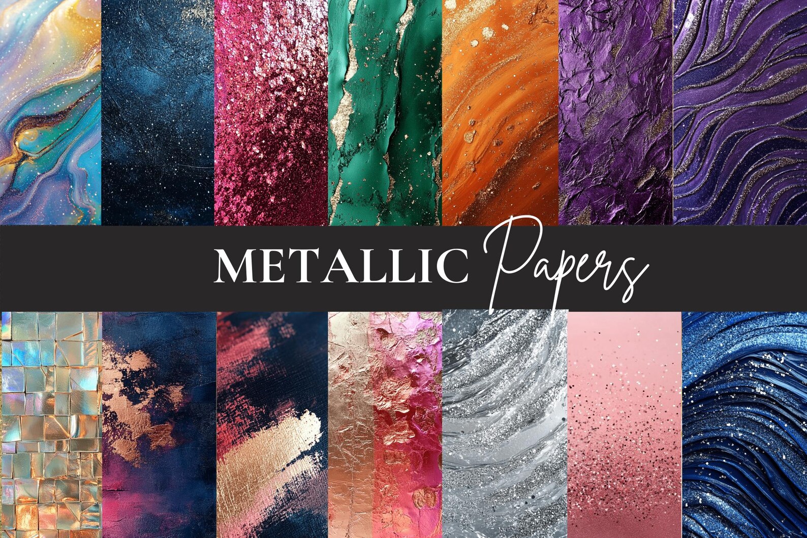 Metallic Texture Digital Papers: Foil & Metal Backgrounds (digital ...