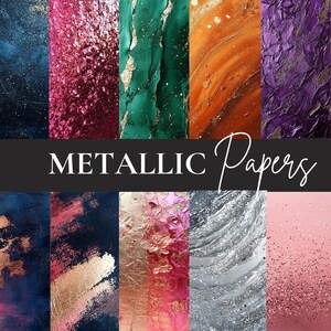 Metallic Texture Digital Papers: Foil & Metal Backgrounds (digital ...