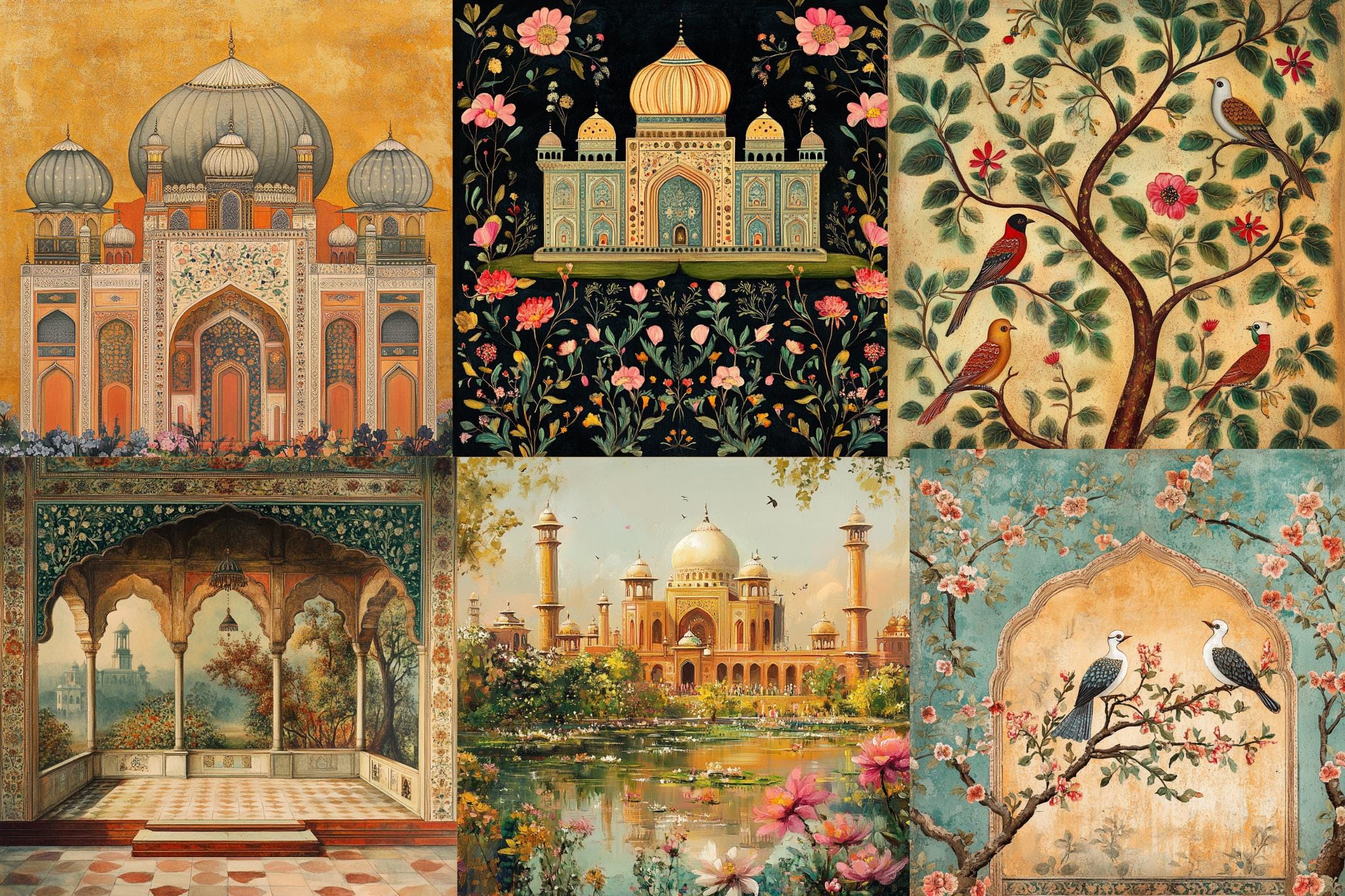 32 Mughal Art Digital Paper Pack – Royal Indian Patterns, Vintage ...