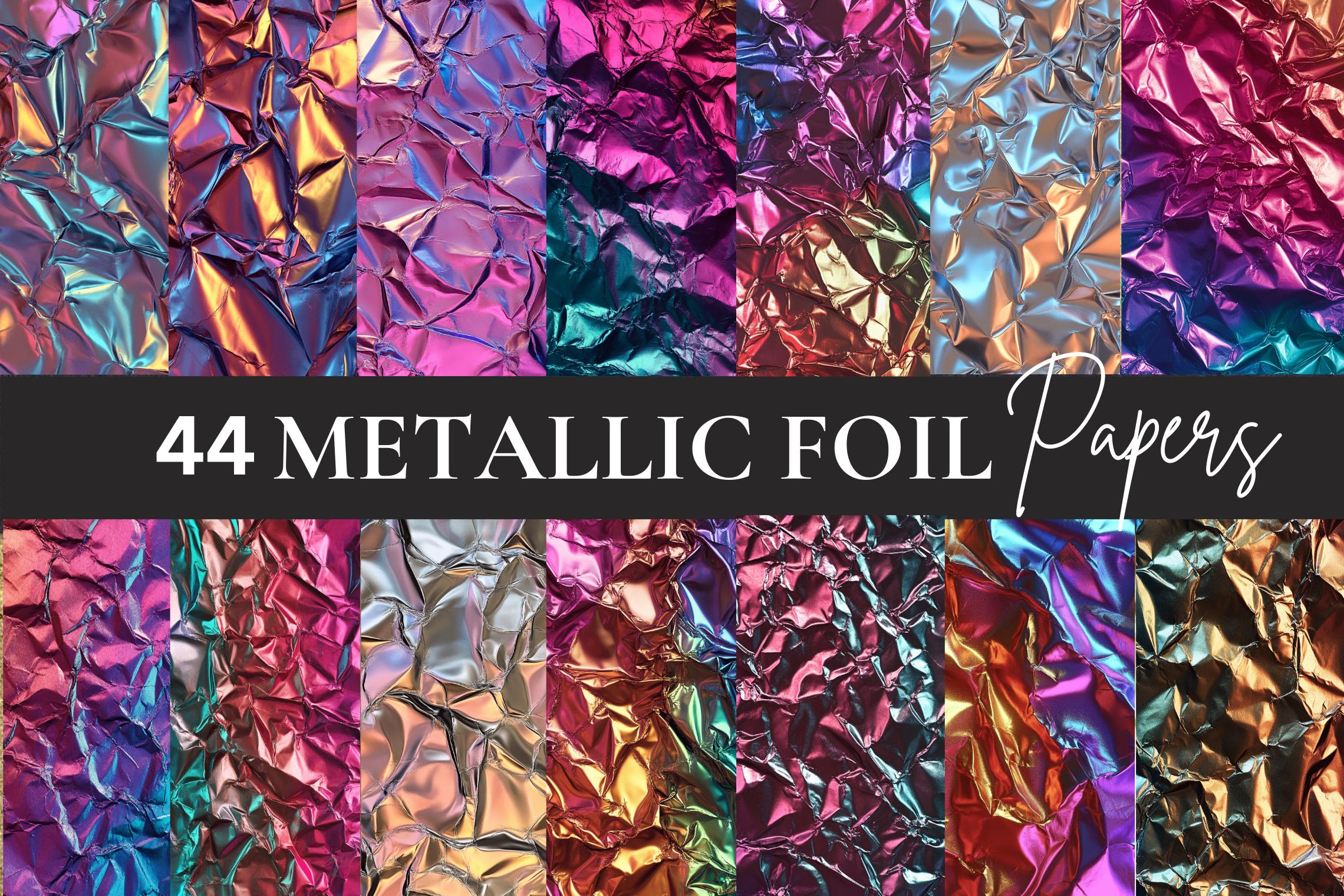 Holographic Foil Textures: 44 Shiny Metallic Papers (digital Download ...