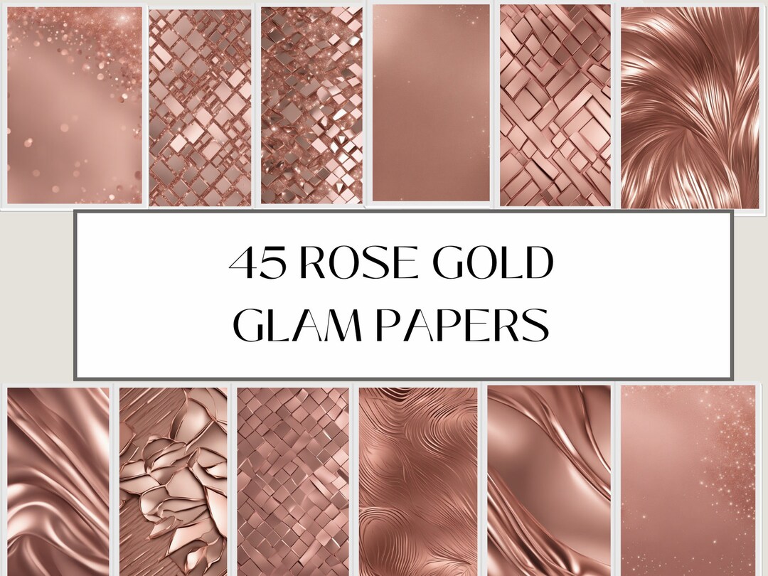 Rose Gold Textured Digital Paper: Glitter Diamante Backgrounds (digital ...