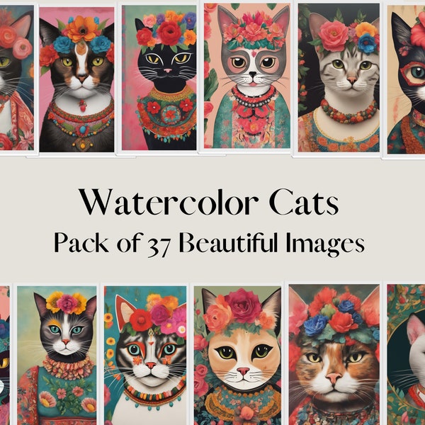 Cats Digital Paper - Etsy