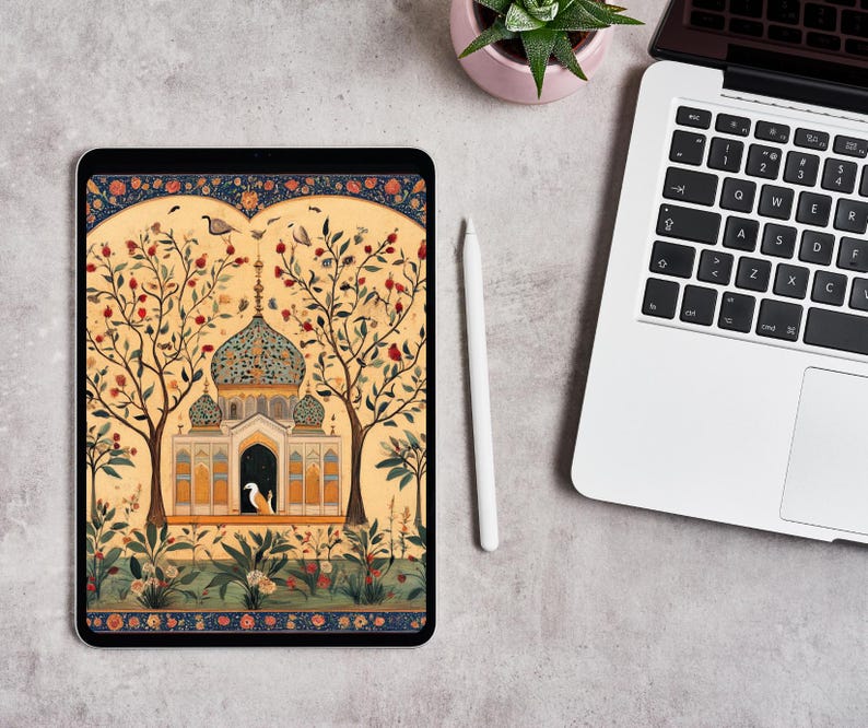 32 Mughal Art Digital Paper Pack – Royal Indian Patterns, Vintage ...