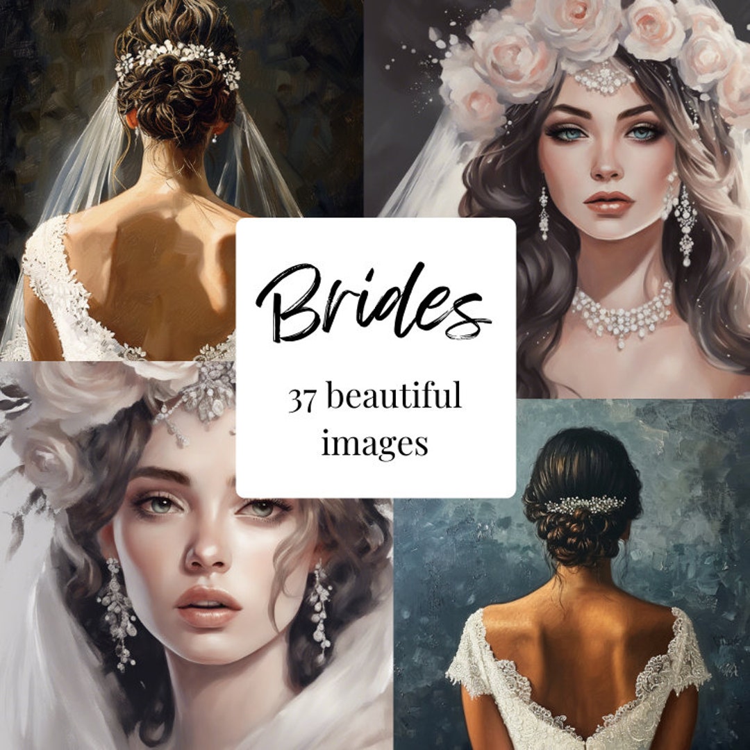 Beautiful Brides Digital Paper - 37 Glamourous Bride Images, Digital ...