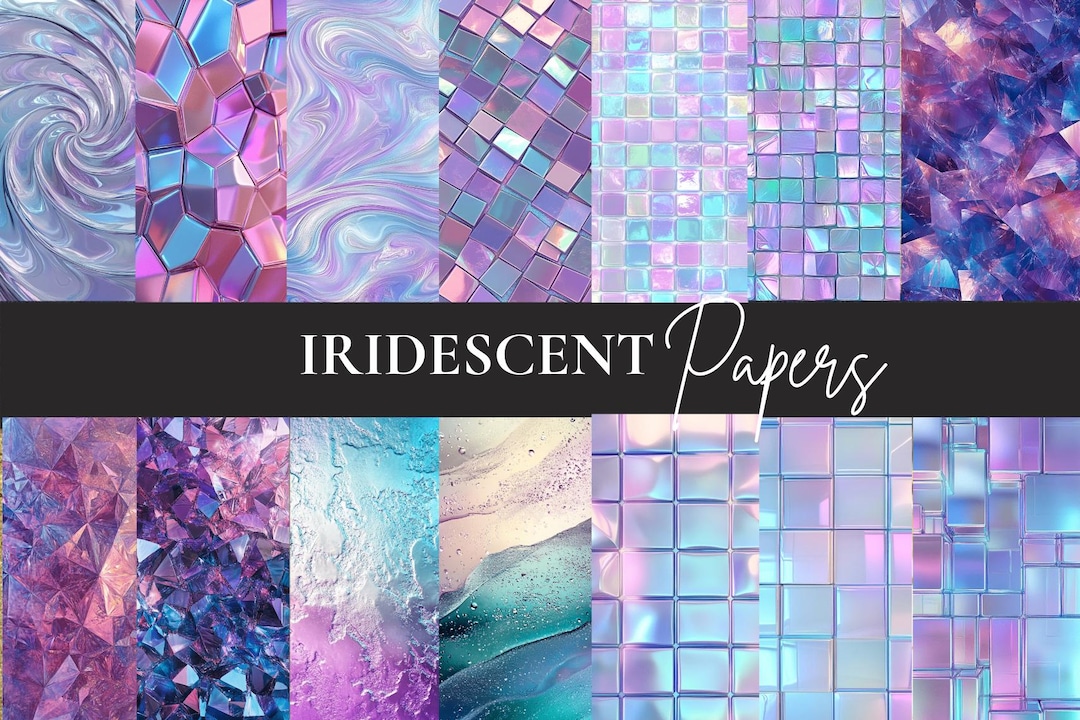 Iridescent Digital Paper 44 Textured Shimmer and Holographic ...